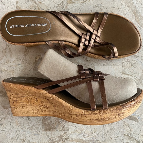 Athena Alexander | Shoes | Athena Alexander Metallic Bronze Open Toe ...